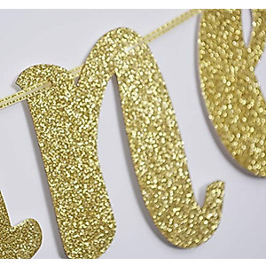 Welcome Little One Glitter Gold Banner, Baby Shower, Gender Reveal Party , Glitter Party Decor (Gold)