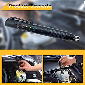 Brake Fluid Liquid Tester Pen,1PC DOT 3 DOT 4 DOT 5.1 Brake Fluid Liquid Tester Pen, Car Diagnostic Testing Tool with 5 LED Indicators, Hydraulic Fluid Liquid Oil Moisture Analyzer