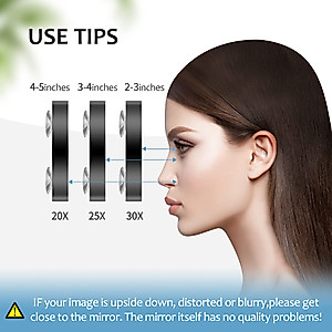 MIYADIVA 30X Magnifying Mirror, Small Magnifying Mirror with Suction Cup and Tweezers, As a Travel Mganifying Mirror, Compact Mirror Set for Plucking Eyebrows 3.5 Inches