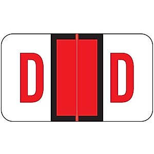 Doctor Stuff - File Folder Labels, Alphabet Letter D, Ringbook Sheets, POS 3400 - POAM Series Compatible Alpha Stickers, Red, 15/16" x 1-5/8", 240 Labels per Pack