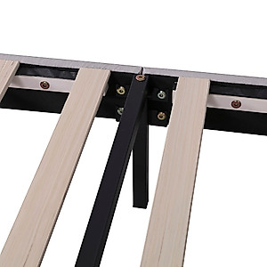 CITYLIGHT Upholstered Queen Size Platform Bed with Storage Headboard and USB Port, Wood Queen LED Bed Frame with 2 Drawers for Kids Teens Girls Boys (Queen,Beige)