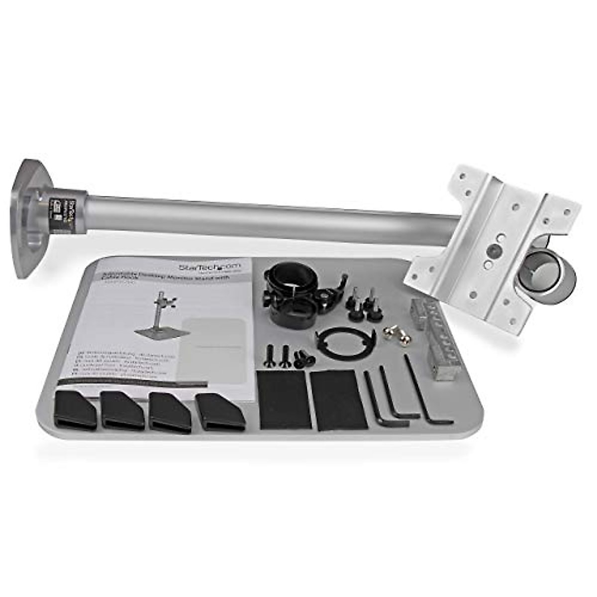 StarTech.com Single Monitor Stand - Adjustable - Supports Monitors 12'' to 34" (30.9lb/14kg) - Premium - Single Screen VESA Monitor Mount Stand - Silver , TAA (ARMPIVSTND)