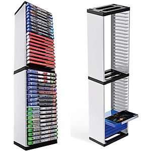 Games Storage Tower, Video Game Storage, Video Game Organizers and Storage for PS4, PS5, Xbox Series X, Nintendo Switch, 36 Game/DVD Rack