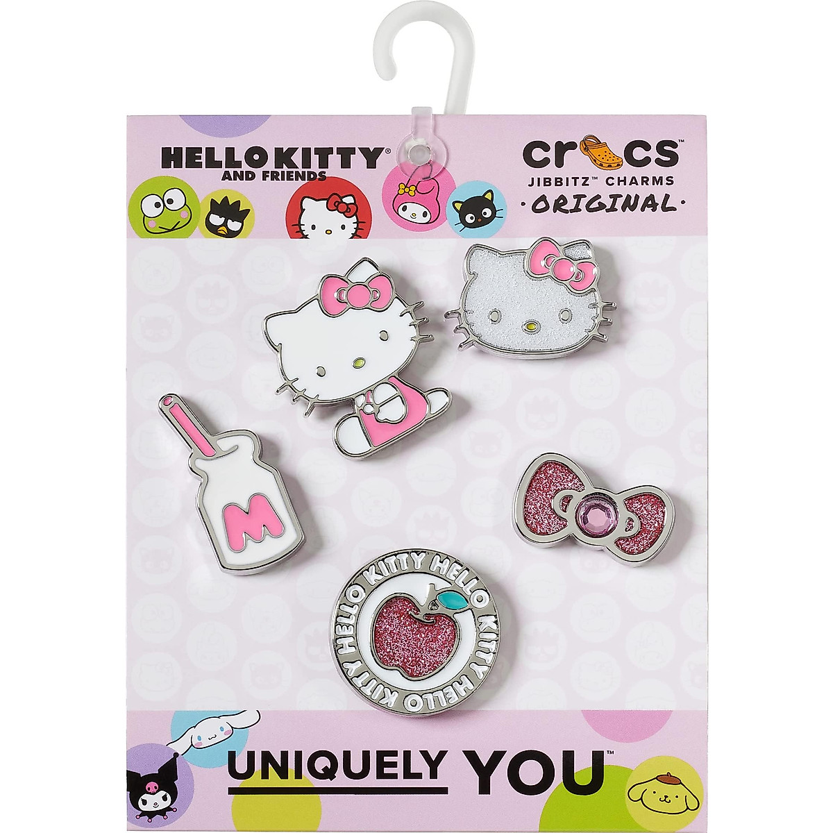 Crocs Jibbitz 5-Pack Hello Kitty and Friends Sparkly Shoe Charms, Jibbitz Shoe Charms, Sanrio Crocs Charms