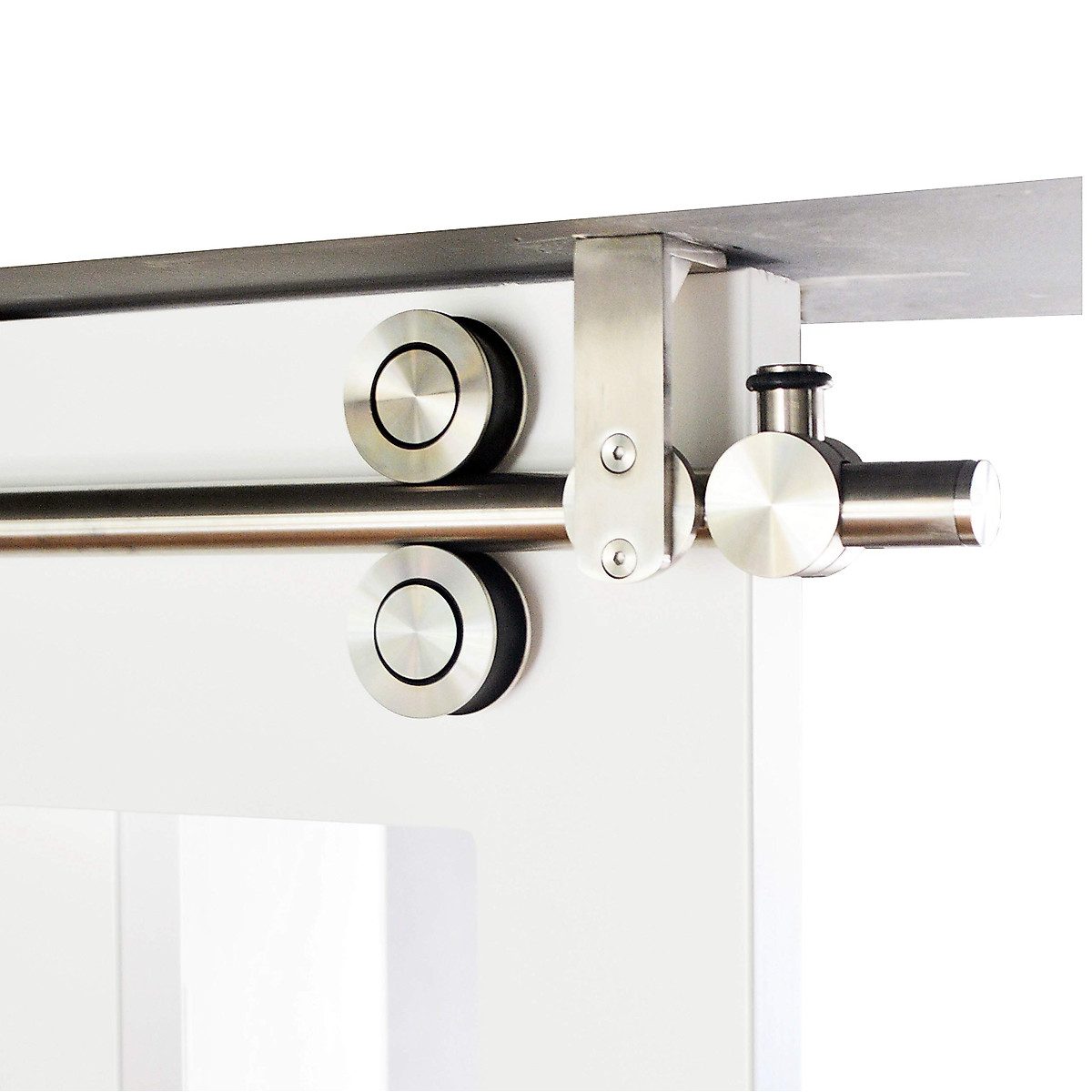 DIYHD Stainless Steel Ceiling Mount Sliding Barn Door Concentric Circles Roller Set