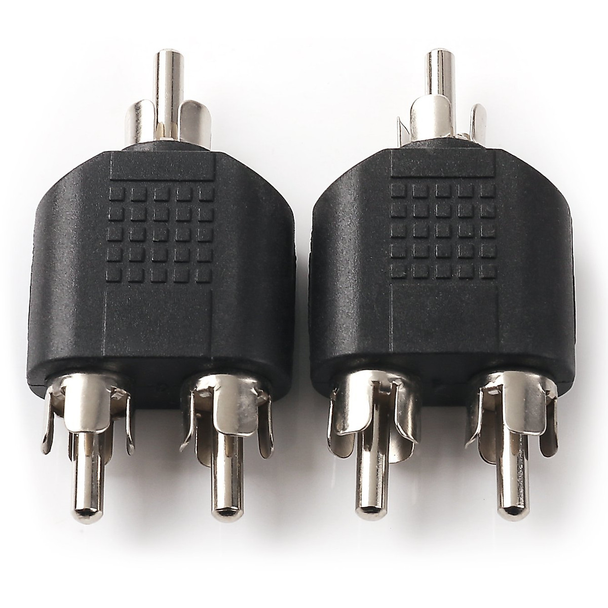 NANYI RCA Male to 2 RCA Male Audio Heads, RCA M One-Two RCA M Stereo Interconnect Audio Adapter, 2Pack (RCA M-2xRCA M)