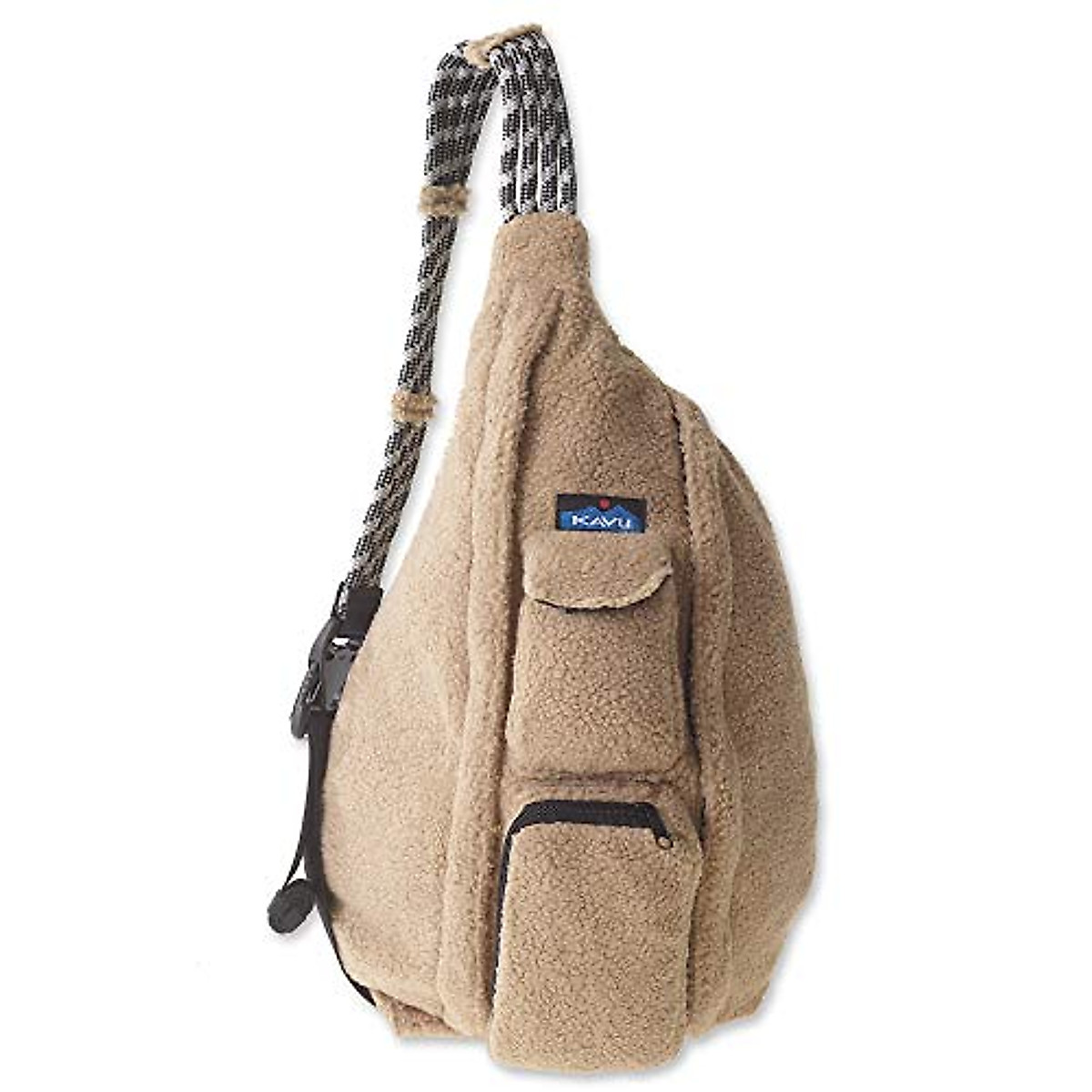 KAVU Rope Fleece Bag Sling Crossbody Sherpa Backpack Travel Purse - Driftwood