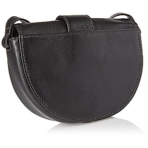 Fossil Women's Harwell Leather Small Flap Crossbody Purse Handbag, Black (Model: ZB1853001)