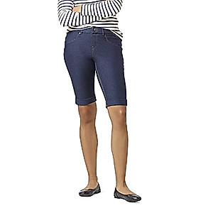 HUE Women's Cuffed Essential Denim Shorts, Deep Indigo Wash, X-Large