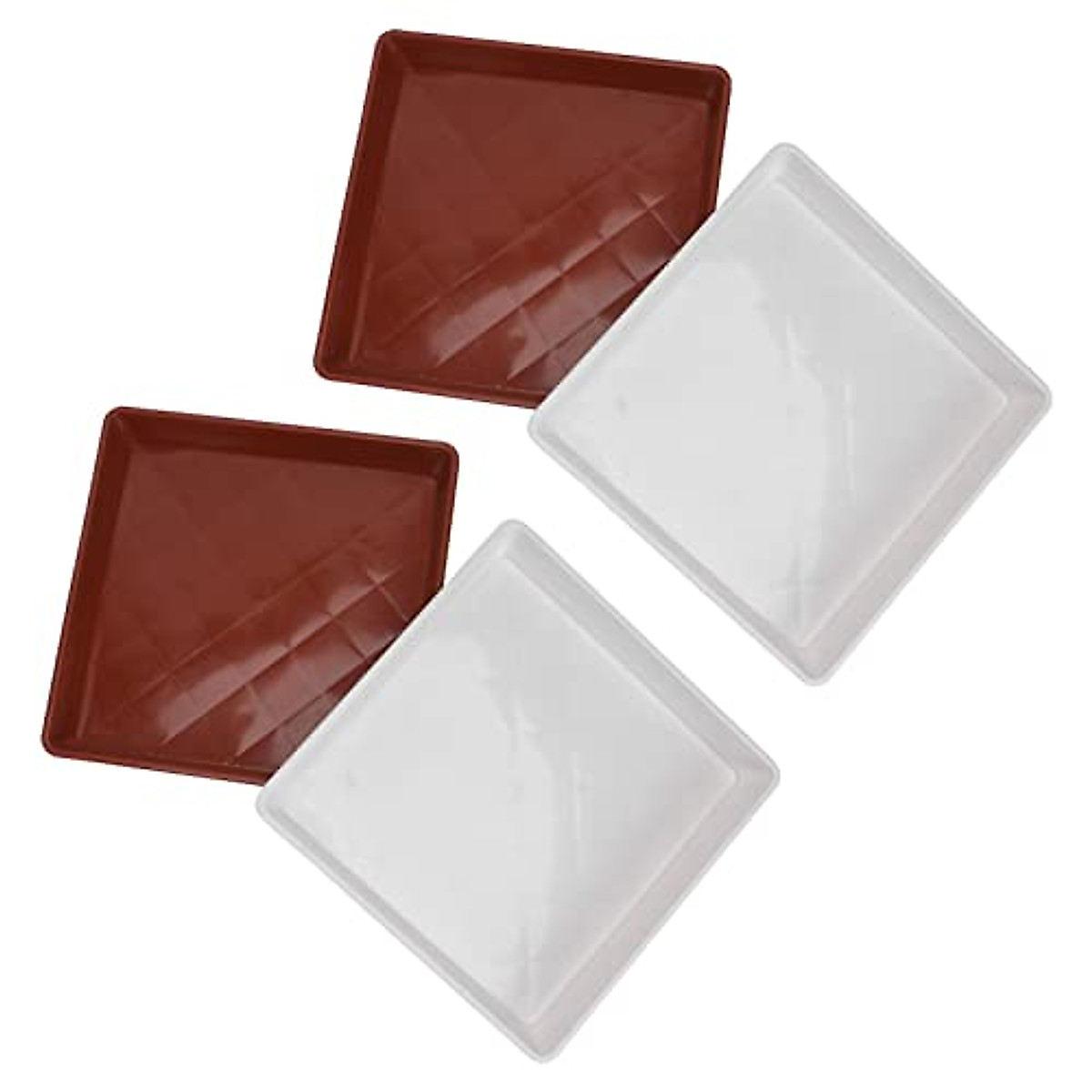 Yardwe 4pcs Flower Garden Flowerpot in Home Plastic Trays Drip Simple White/Pallets Red Plants Tray Holder Potted Accessories Indoors Practical Special Planters for Thick Bonsai Use