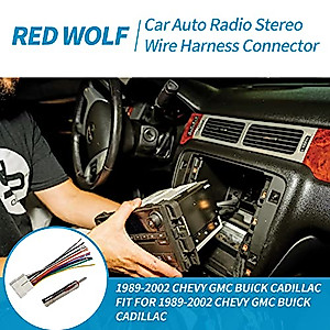 RED WOLF Stereo Wiring Harness Replacement for 1988-2002 GM Chevrolet GMC Buick Cadillac Car Radio Wire Harness Antenna Adapter Connector Plug Kit