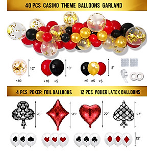 Casino Theme Party Decorations, Casino Birthday Party Decorations Supplies, Las Vegas Party Decorations, Poker Happy Birthday Banner, CASINO Letter Balloons Banner, Casino Balloons Garland Set