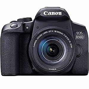 850D / Rebel T8i DSLR Camera with EF-S 18-55mm f/4-5.6 is STM Lens + Accessory Bundle Kit (Flash, Travel Charger, Extra Battery, and More)
