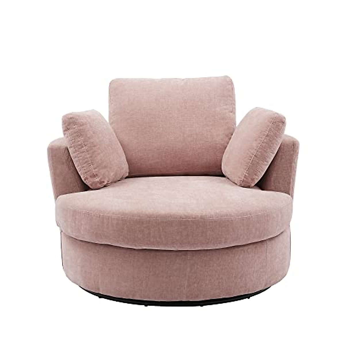 360° Swivel Accent Barrel Chair with 3 Pillows Furniture Set,Upholstered Oversized Leisure Round Loveseat Recliner Cozy Club Sofa Chaise Lounge Circle Armchair for Living Room/Hotel/Nursery/Office