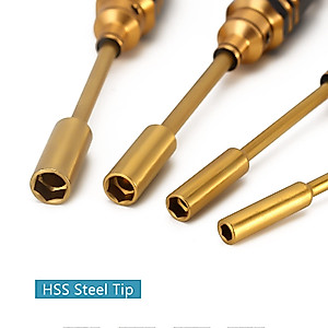 INJORA 4 PCs RC Hex Nut Screw Driver Set, 4.0mm 5.5mm 7.0mm 8.0mm Hexagon Head Nut Screwdriver Wrenches, Socket Driver, RC Car Repair Tool Kit for RC Model Car Boat Helicopter