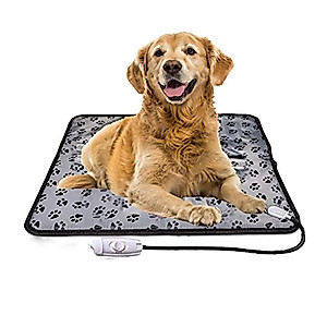 LXXSH Pet Electric Blanket Heating Pad Dog Cat Bed Mat Waterproof Anti-Bite Adjustable Temperature Chair Cushion (Size : 45cm)
