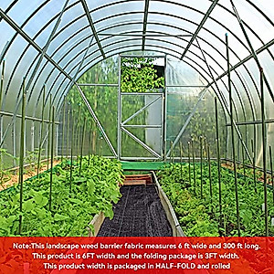 LGJIAOJIAO 6ftx300ft Weed Barrier Landscape Fabric Heavy Duty, Weed Block Gardening Ground Cover Mat, Weed Control Garden Cloth, Woven Geotextile Fabric for Underlayment, Commercial Driveway Fabric