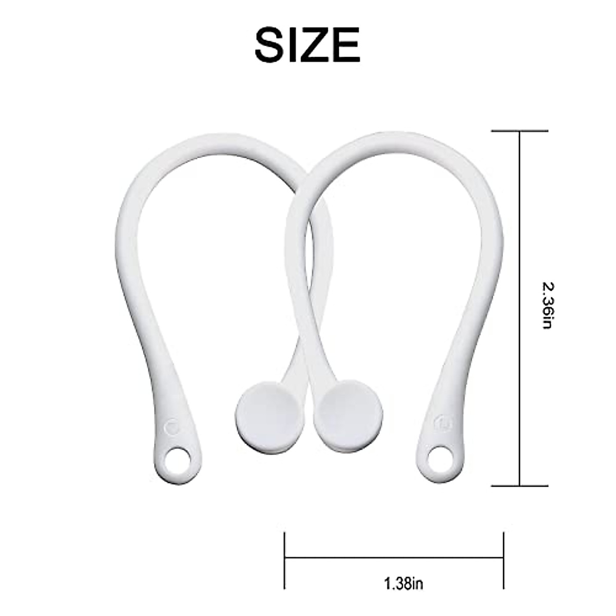 3 Pairs Ear Hooks for AirPods 1 & 2 & 3 and AirPods Pro, Professional Anti-Drop Silicone Earbuds Tips Hook Compatible with Apple AirPods 1 & 2 & 3 and AirPods Pro(2Pairs White +1pair Black)