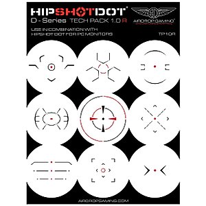 HipShotDot D-Series Tech Pack - Reusable Transparent Aim Sight Assist TV Decals - Gaming Television or Monitor Decal for FPS Video Games Compatible with PC, Xbox & PlayStation (1.0, Red)