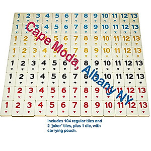 Cape Moda Large Turkish Plastic Rummy Okey Set Bundle, Classic Turkish Design Made in Istanbul, and Inspected by Cape Moda in Albany NY (Plastic Rummy Set, Large)