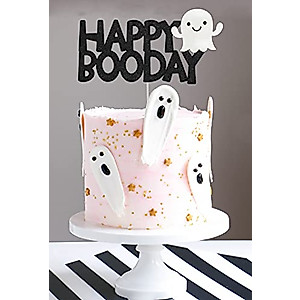Halloween Birthday Cake Topper, Happy Boo Day Cake Topper, Here for the Boos Decorations, Ghost Decorations, Halloween Birthday Party Decorations