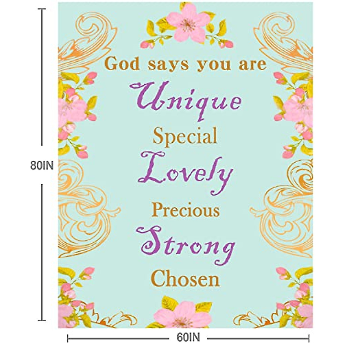 Simplive Christian Gifts for Women Religious Gifts 60x80 inch Throw Blanket with Inspirational Thoughts and Prayers-Religious Throw Blanket Catholic Gifts Birthday Gifts Spiritual Gifts for Women
