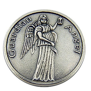 Guardian Angel Medal Be At My Side to Light and Guard Pocket Token