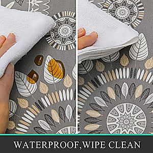 Pauwer Boho Kitchen Rugs Set of 2 Anti Fatigue Mats for Kitchen Floor Cushioned Kitchen Rugs and Mats Non Skid Waterproof Kitchen Runner Comfort Standing Mat