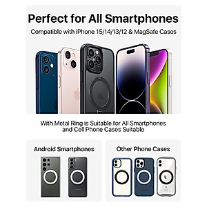 andobil for Magsafe Car Mount [Strongest Magnet, Easy Installation] All Metal Magnetic Cell Phone Holder Car, 360° Air Vent Car Phone Mount, Fits for iPhone 15 14 13 12 Pro Max Samsung S24 S23 Ultra