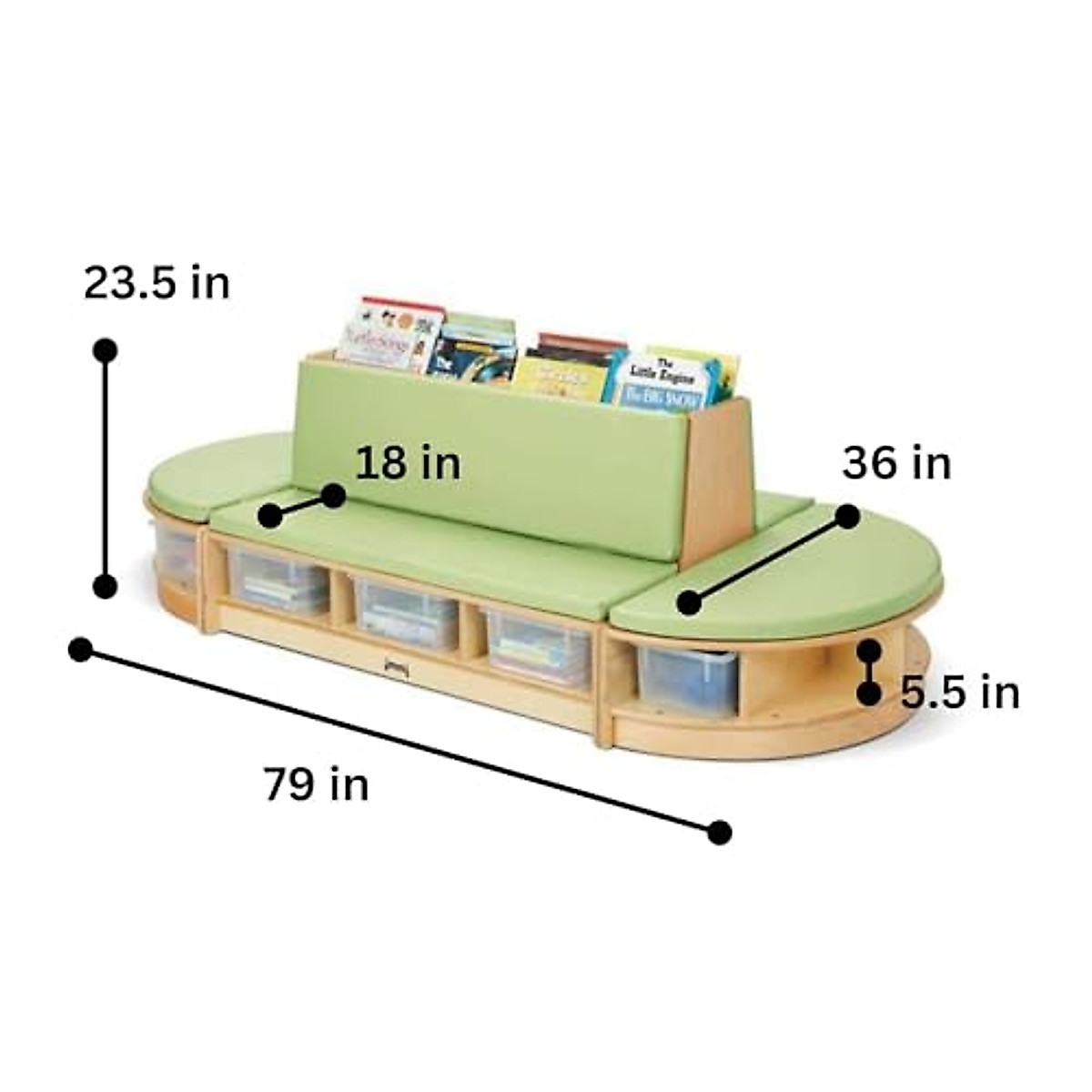 Jonti-Craft 37890JC Read-a-Round 3 Piece Set - Key Lime