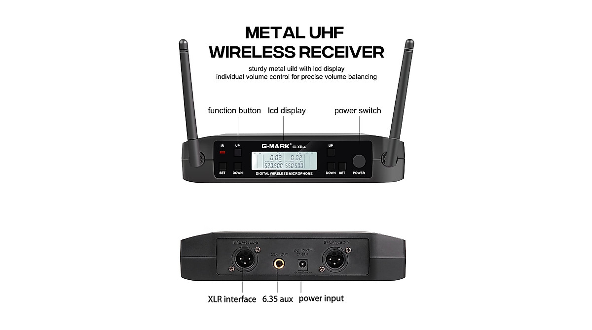 G-MARK Dual UHF Wireless Microphone System