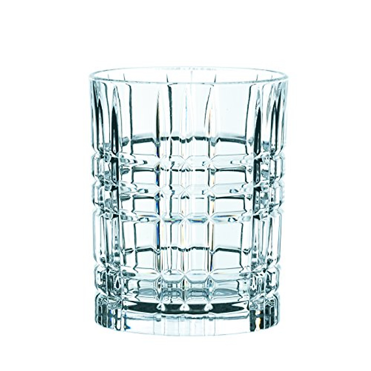 Nachtmann Highland Whisky Tumbler, Crystal Clear Glass, Set of 4 Glasses, 4 - Inch Drinking Cup for Fine Whiskies, Scotch, Cognac, and Rum, Rock Glasses, 12-Ounce, Dishwasher Safe