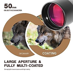 ESSLNB 3-9x50mm Airsoft Scope with Red Dot Illuminated Crosshair Reticle Riflescopes for Hunting&Shooting with Locking/Hold Zero Turrets and 2 Free Mount Rings