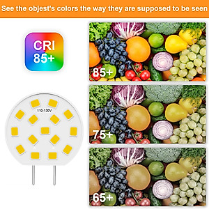 DUMILOO G8 LED Bulb Dimmable 3W Disc Puck Light Bulbs 20W-25W Halogen Bulb Equivalent, T4 JCD Type Bi-Pin Base, 120V Warm White 3000K for Under Counter Kitchen Lighting, Under Cabinet Light, 8 Pack