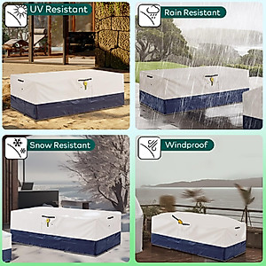 Time Forest Patio Furniture Set Cover Waterproof, Outdoor Garden Yard Balcony Sectional Sofa Set Cover 600D Oxford Heavy Duty, Lawn Table and Chair Set Cover 126" L x 126" W x 32" H