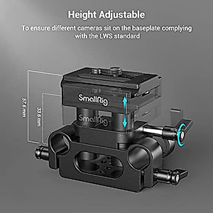SMALLRIG Universal 15mm Rail Support System with 15mm Rod Clamp and Quick Release Plate - 2272