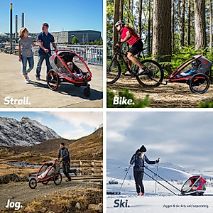 Hamax Outback One Seat Reclining Multi-Sport Child Bike Trailer + Stroller (Jogger Wheel Sold Separately) (Navy/White)