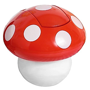 WHAMVOX Mushroom Shaped Garbage Can with Lid Decorative Trash Container for Kitchen Desk
