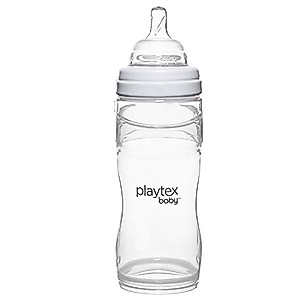 Playtex Baby Nurser Bottle with Pre-Sterilized Disposable Drop-Ins Liners, Closer to Breastfeeding, 8 Ounce Bottles, 3 Count