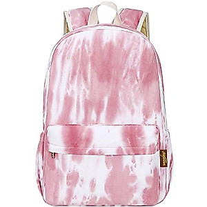 Canvas School Bag Backpack Girls or boy, Ranibow Style Unisex Fashionable Canvas Zip Backpack School College Laptop Bag for Teens Girls Students Casual Lightweight Travel Daypack Outdoor(Red)