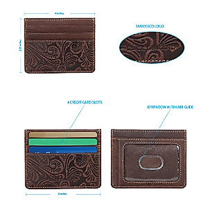 Lucky Brand Men's Embossed Card Case, Leather Western-Brown, One Size