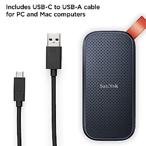 SanDisk 1TB Portable SSD - Up to 800MB/s, USB-C, USB 3.2 Gen 2, Updated Firmware - External Solid State Drive - SDSSDE30-1T00-G26