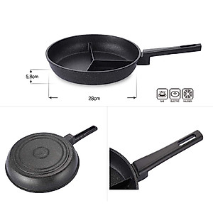Kitchen Flower Multi 3 Divider Non Stick Coating Frying Pan 28cm