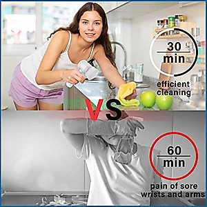 Electric Spin Scrubber,Electric Cleaning Brush with 3 Brush Heads,Cordless Portable Scrub Brush,Handheld Shower Scrubber Suitable for Bathroom/Tiles/Floor/Bathtub/Kitchen (White-1)