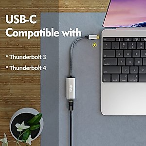 USB C to 2.5G Ethernet Adapter, USB Type C to Gigabit LAN Network Adapter Compatible with Thunderbolt 3 4, for Mac, MacBook Air, MacBook Pro, Laptop, Computer