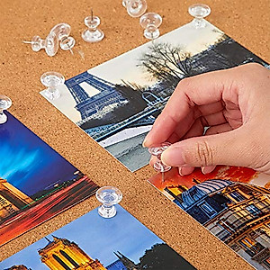 60 Pieces Giant Push Pins Big Thumb Tacks Large Tacks Jumbo Pins Steel Point 1 Inch Plastic Heads Pins Marking Pins for Cork Board (Transparent)