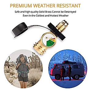 GASLAND Upgraded Propane Tank Gauge, Propane Adapter POL to QCC1/POL with Gauge, LP Gas Grill Valves Connector, Tank Leak Detector POL Convents Universal for Propane Cylinder, BBQ Gas Grill, Heater