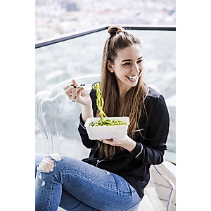 PacknWood 210APUREC500 - Sugarcane Rectangular Salad Bowl - chipotle bowls disposable - halloween bowls soup - dessert bowls - (17 oz, 6.8" x 4.6" x 1.6") - Case of 500