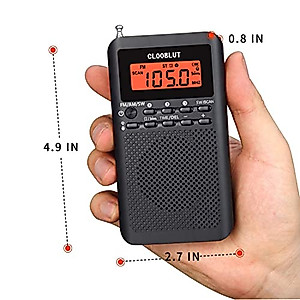 Portable Radio FM/AM/SW Transistor Battery Operated by 2*AA Batteries with Key backlight LCD Display Digital Alarm Clock Sleep Timer,Best Reception,Best Sound Quality Pocket Radios for Walking,Running