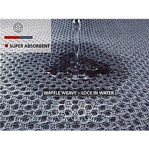 ANEWAY Kitchen Hand Towels 100% Cotton Waffle Weave Dish Towel for Cleaning Drying - Extra Absorbent and Soft - 13 x 28 inch (Beige+Dark Grey+Brown-6 Pack)